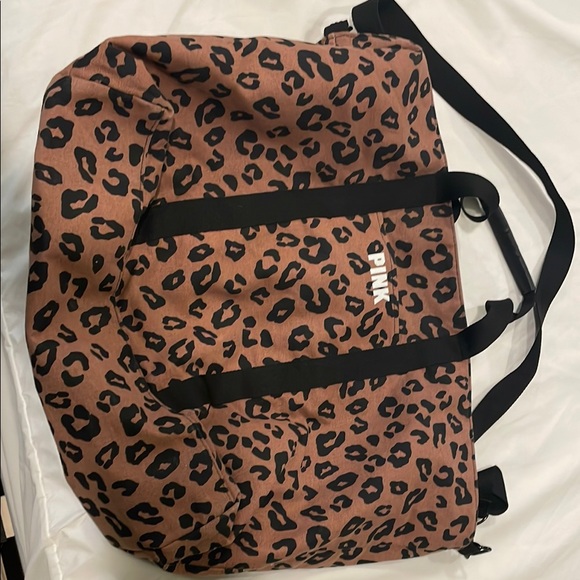PINK Victoria's Secret | Bags | Pink Victorias Secret Leopard Duffel ...